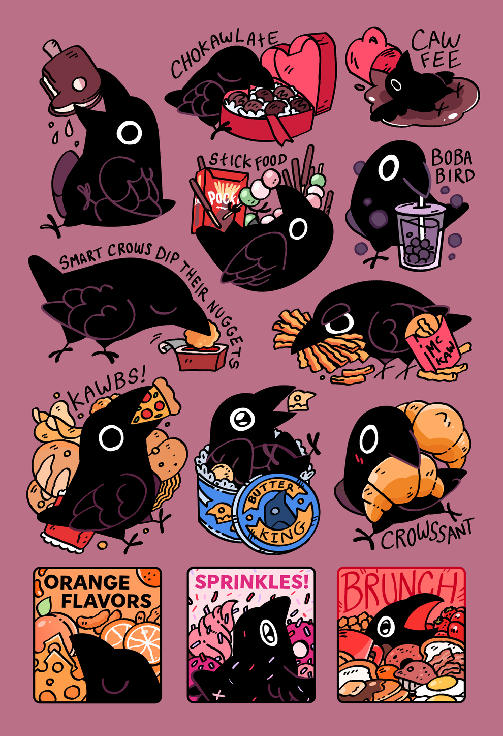 Foodie sticker sheet – Fairylogue Press