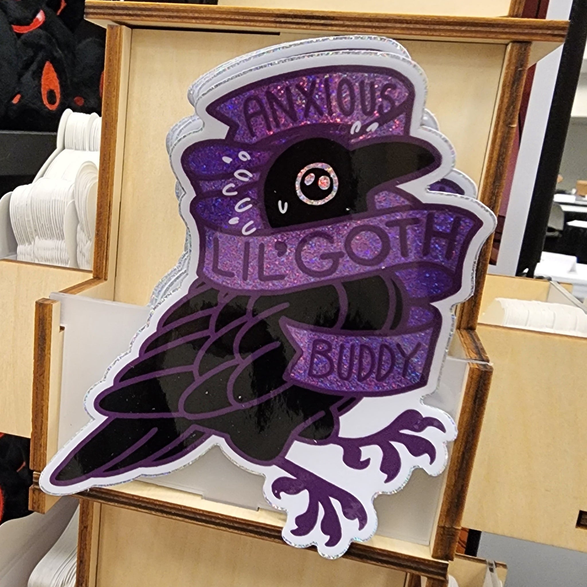 Anxious Lil' Goth Buddy sticker – Fairylogue Press